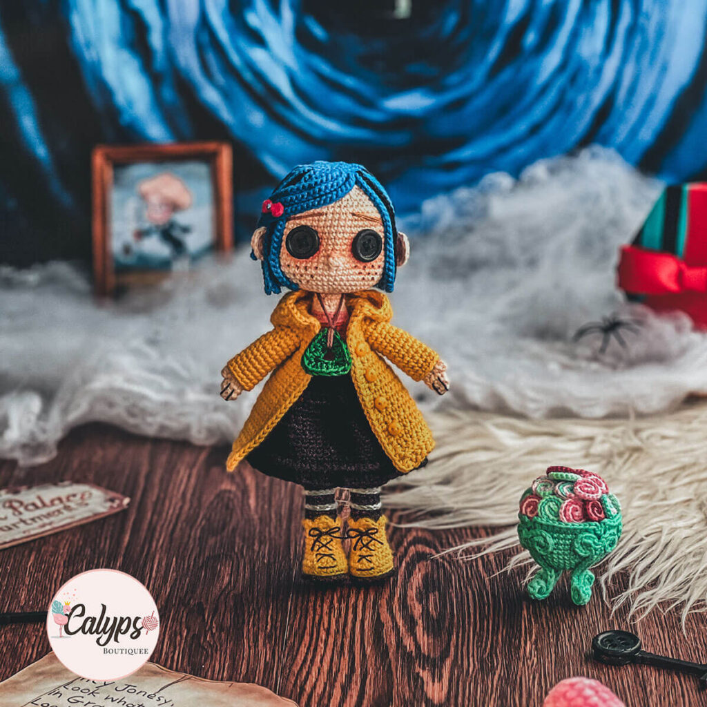 Coraline, button eyes version | PDF Crochet Pattern – Calypso Boutiquee